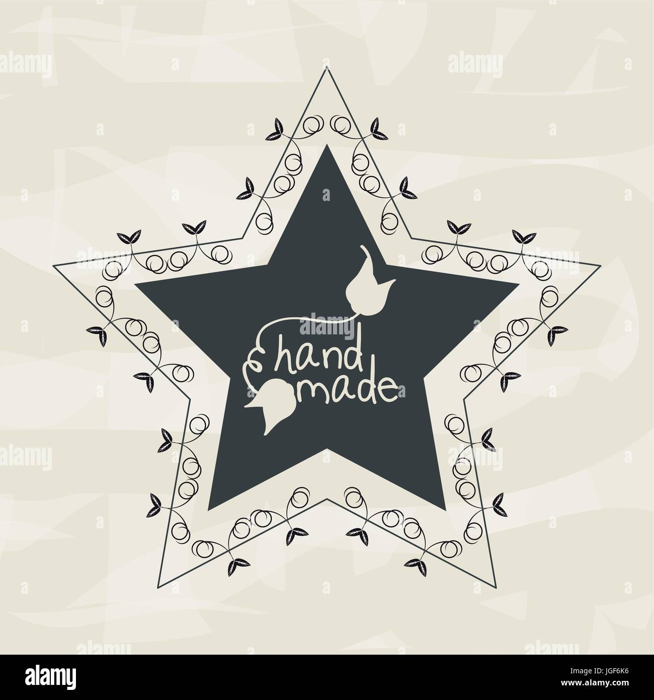 emblem in shape of star with branches design vector illustration Stock ...