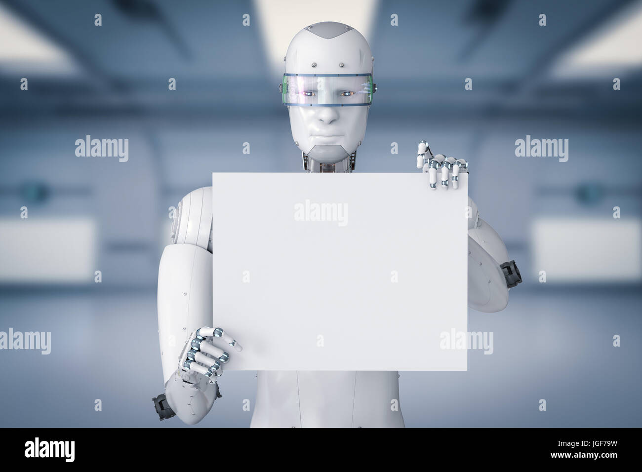 Robot hand holding blank sign hi-res stock photography and images - Alamy