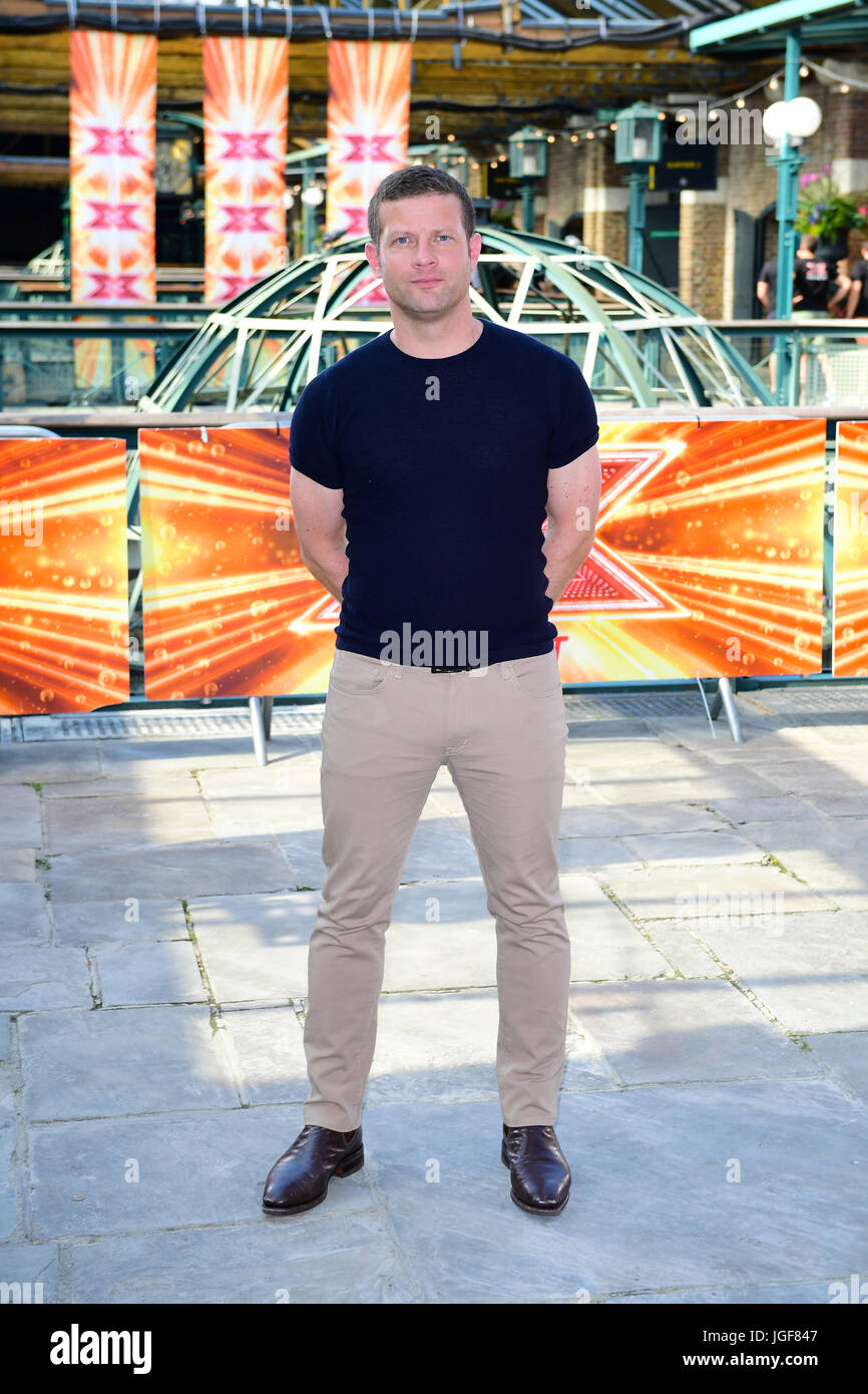 Dermot O'Leary attending X Factor filming at Tobacco Dock, Wapping Lane ...