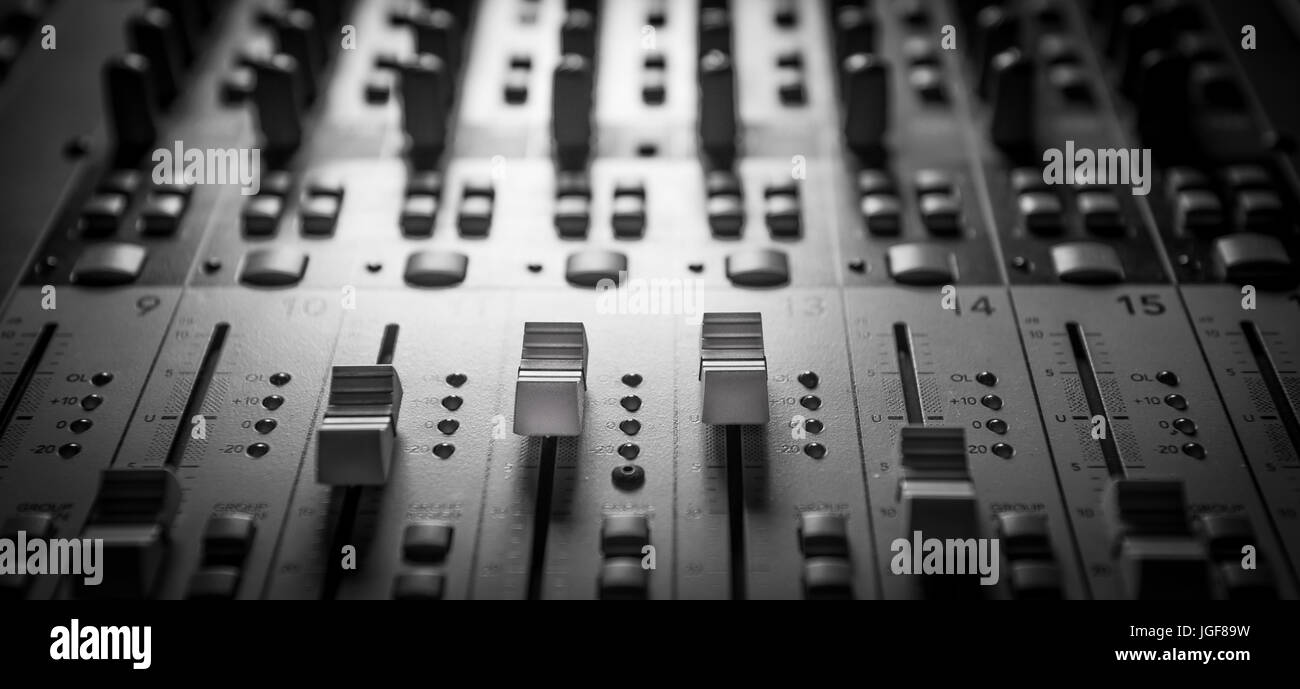 Sound music mixer control panel and light scene Stock Photo - Alamy
