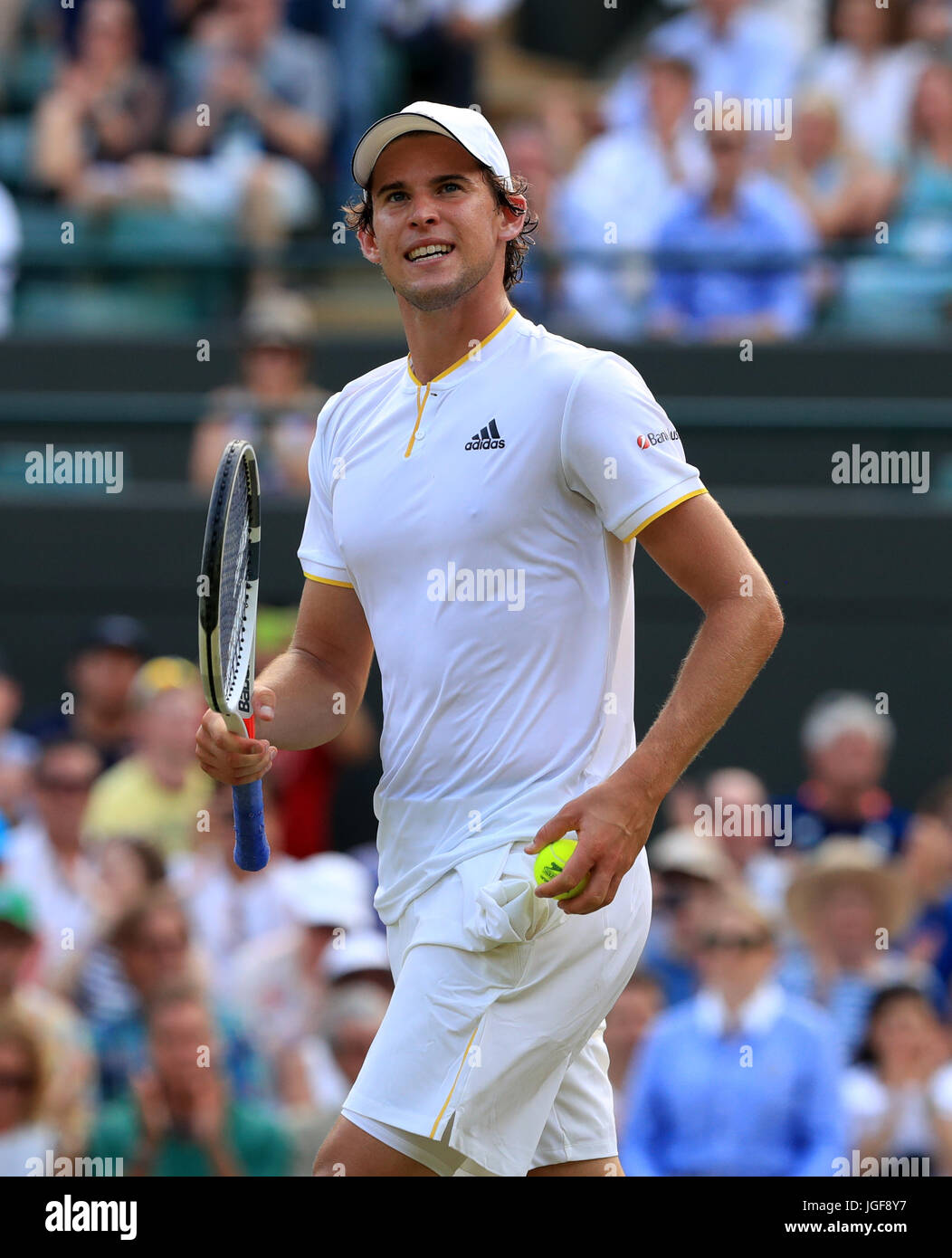 Dominic Thiem following victory over Gilles Simon on day four of the ...