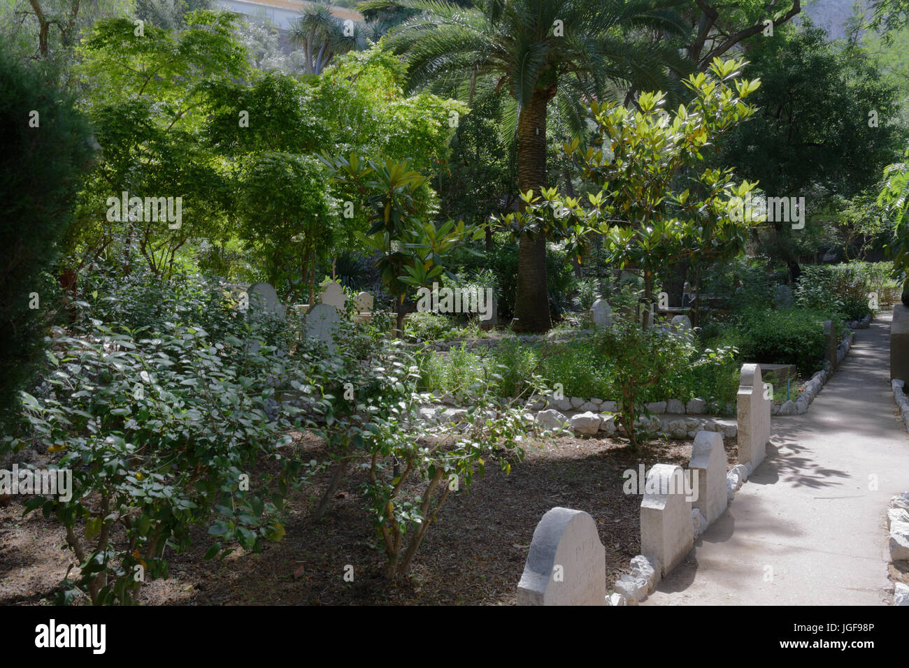 The Trafalgar Cemetery at Gibraltar, where some of the sailors who died ...