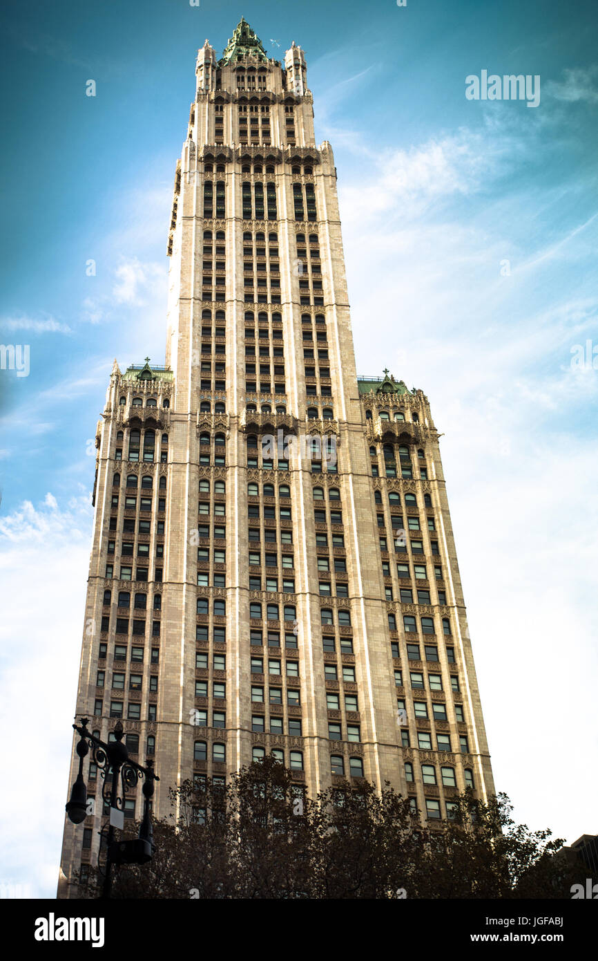 View of historic Woolworth Building in lower Manhattan Stock Photo - Alamy