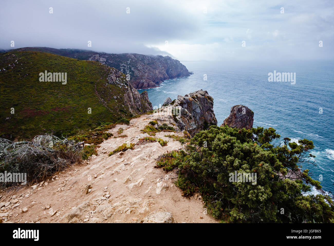 A view of the Atlantic Ocean and rocks from Cape Rock Stock Photo - Alamy