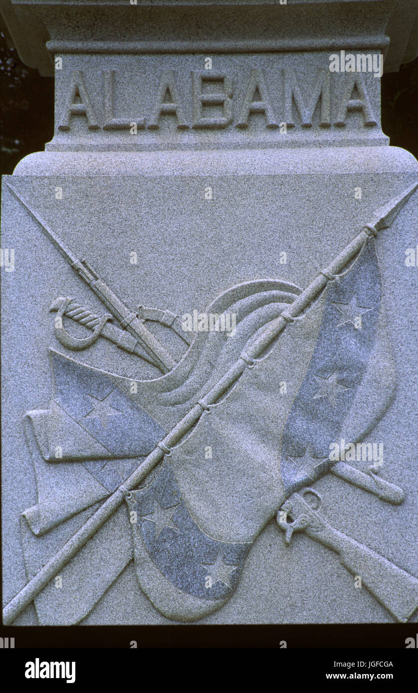 Alabama State Memorial, Shiloh National Military Park, Tennessee Stock ...