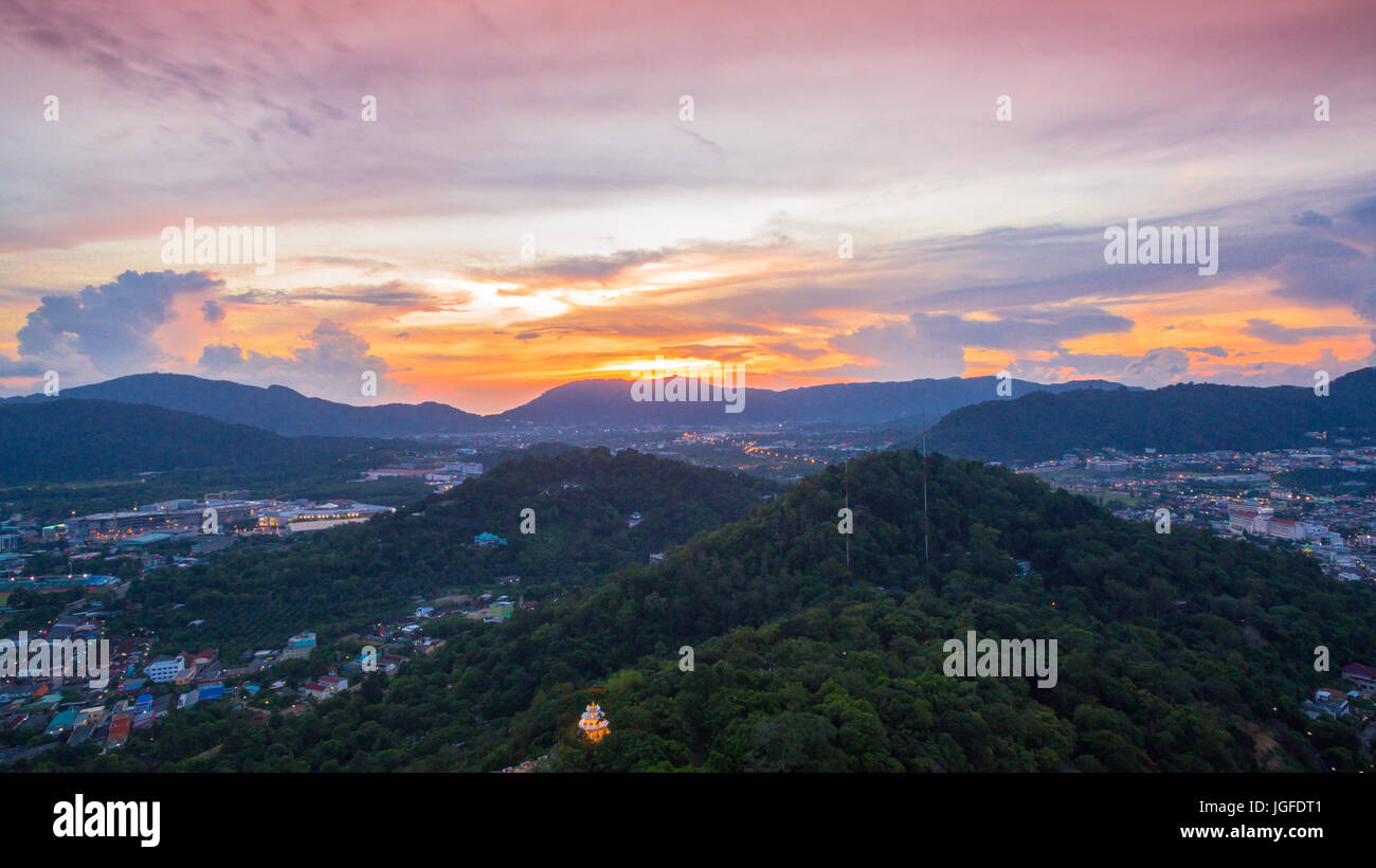 aerial view Khao Rung the landmark viewpoint of Phuket place in the ...