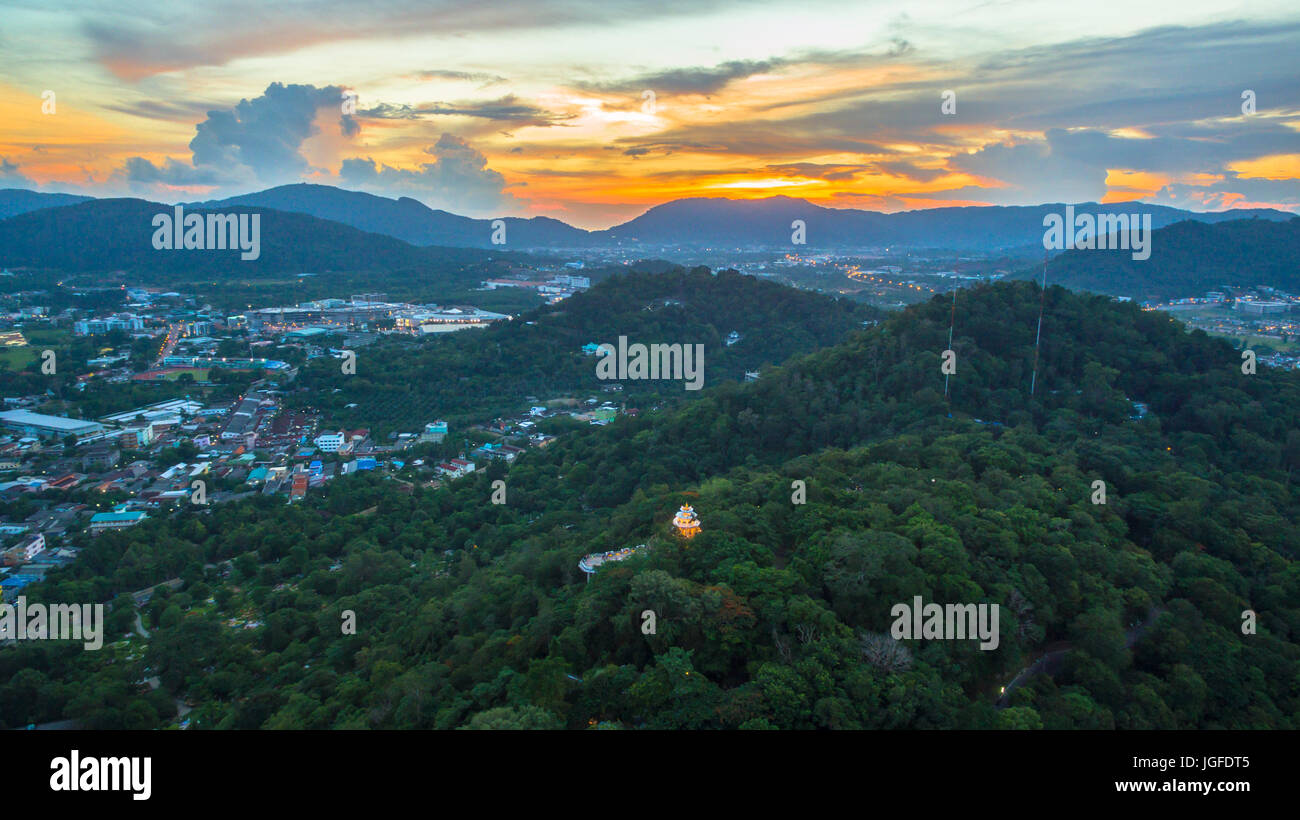 aerial view Khao Rung the landmark viewpoint of Phuket place in the ...