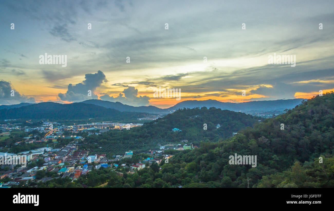 aerial view Khao Rung the landmark viewpoint of Phuket place in the ...
