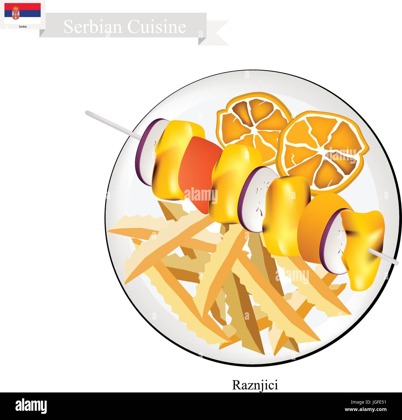 Serbian Cuisine, Raznjici or Traditional Grilled Meat Barbecue on ...
