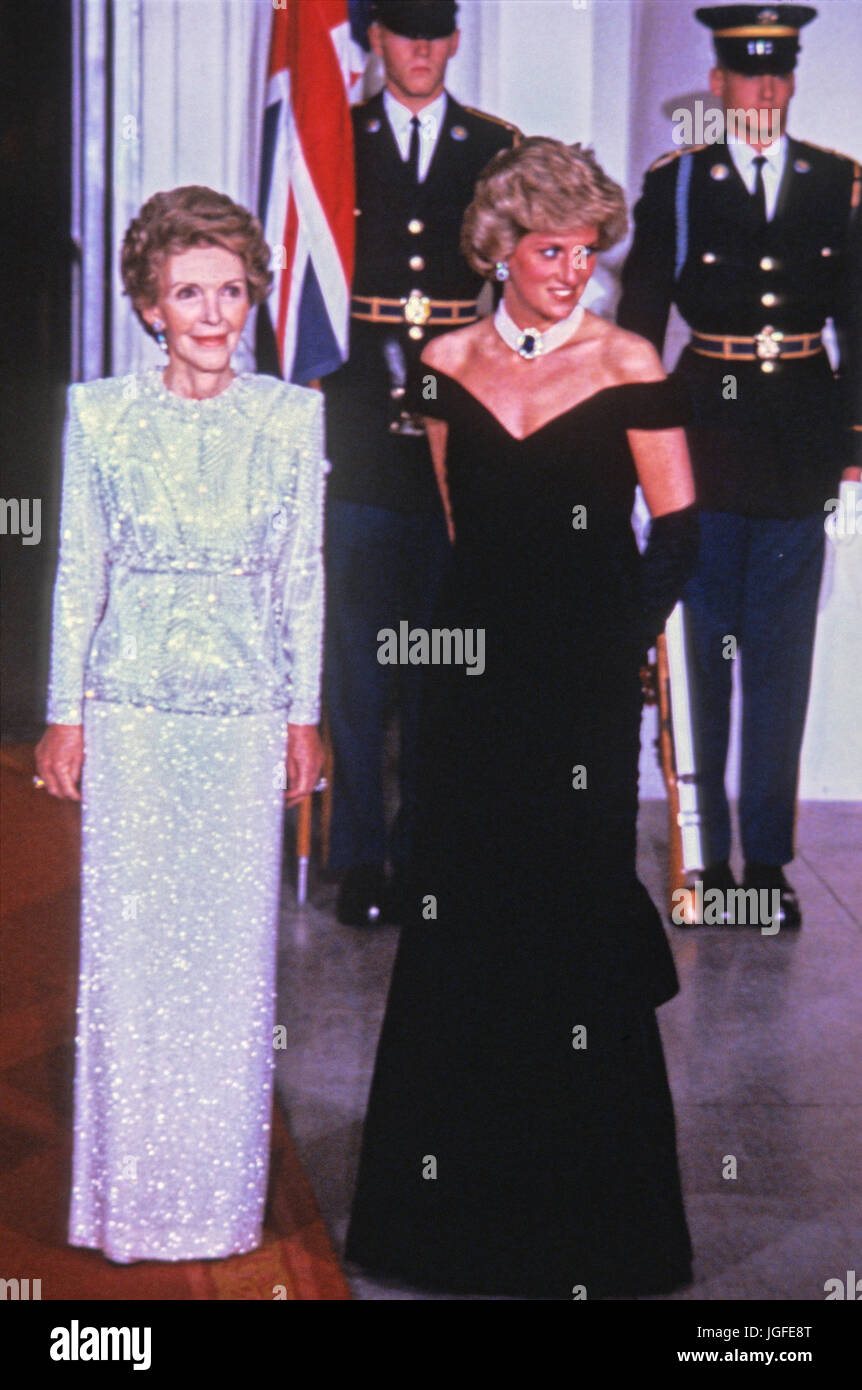 First lady Nancy Reagan poses for a photo with Princess Diana as she ...