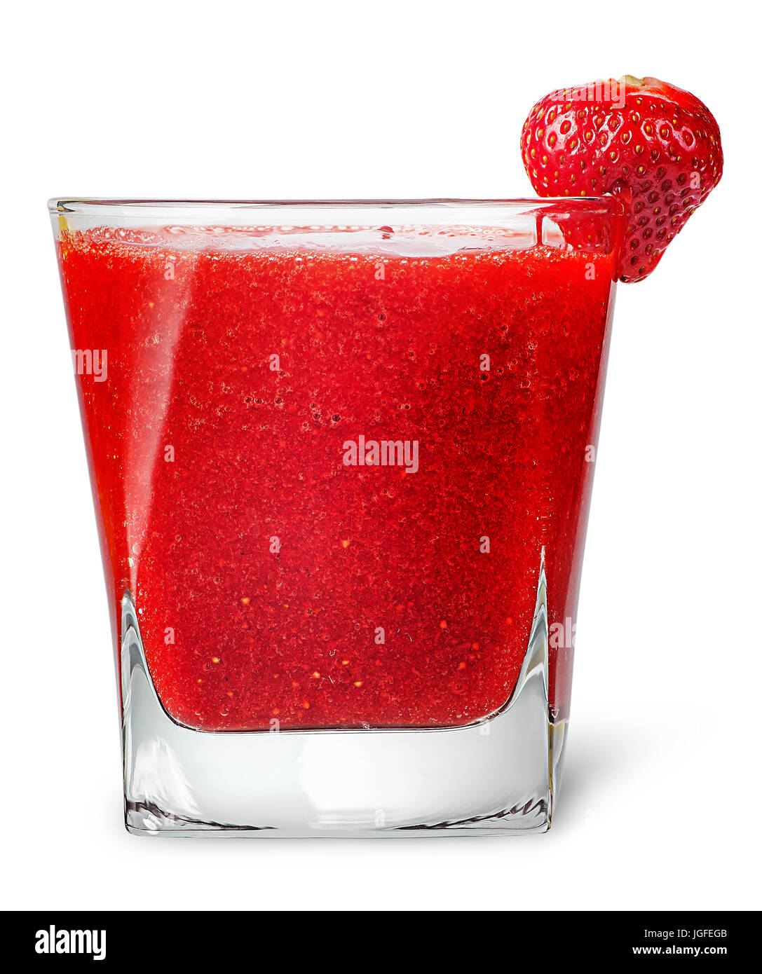 Strawberry smoothie in glass Stock Photo - Alamy