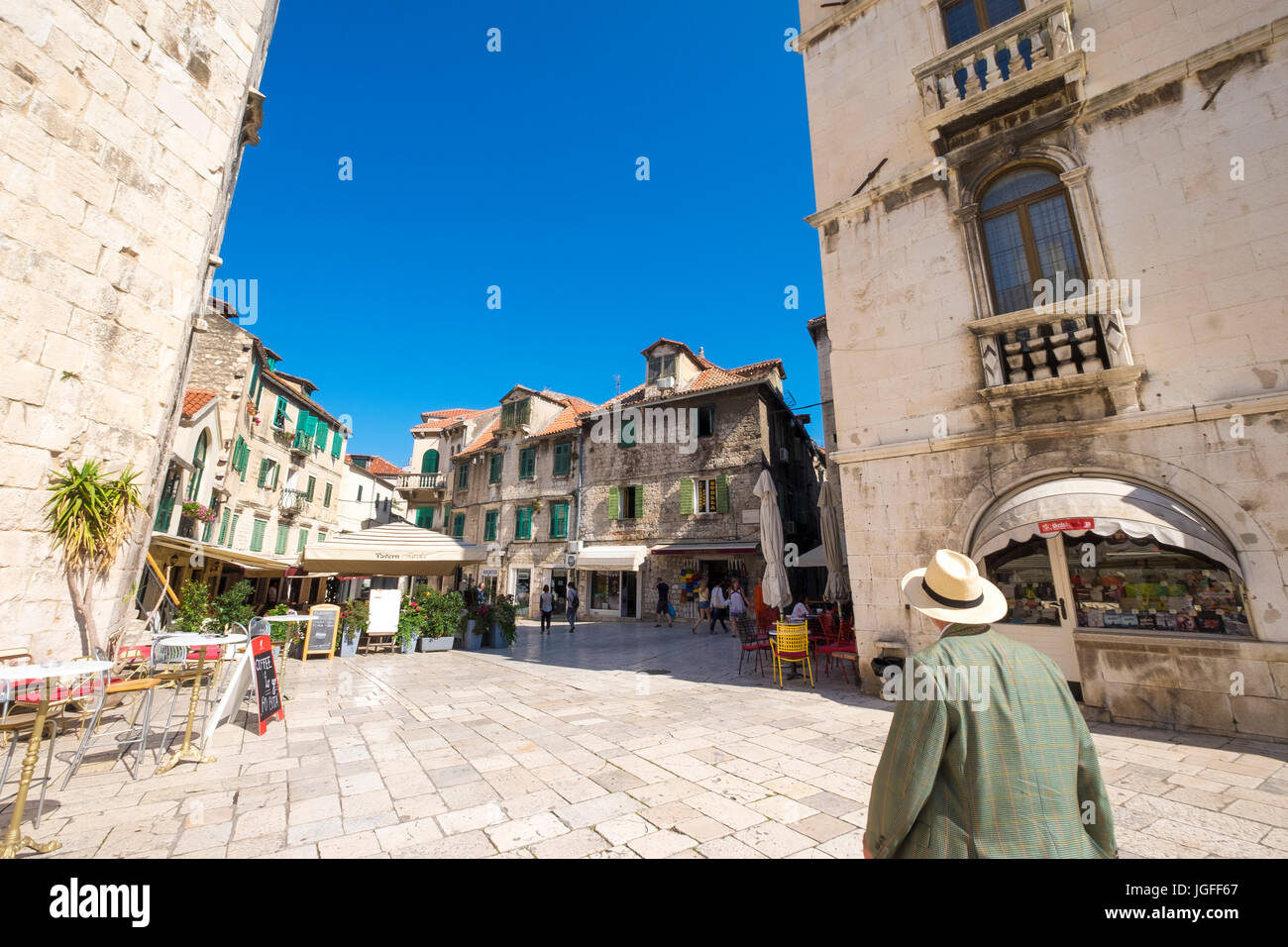 Split, Croatia - June 2, 2017: Panorama of Brace Radic square in the ...