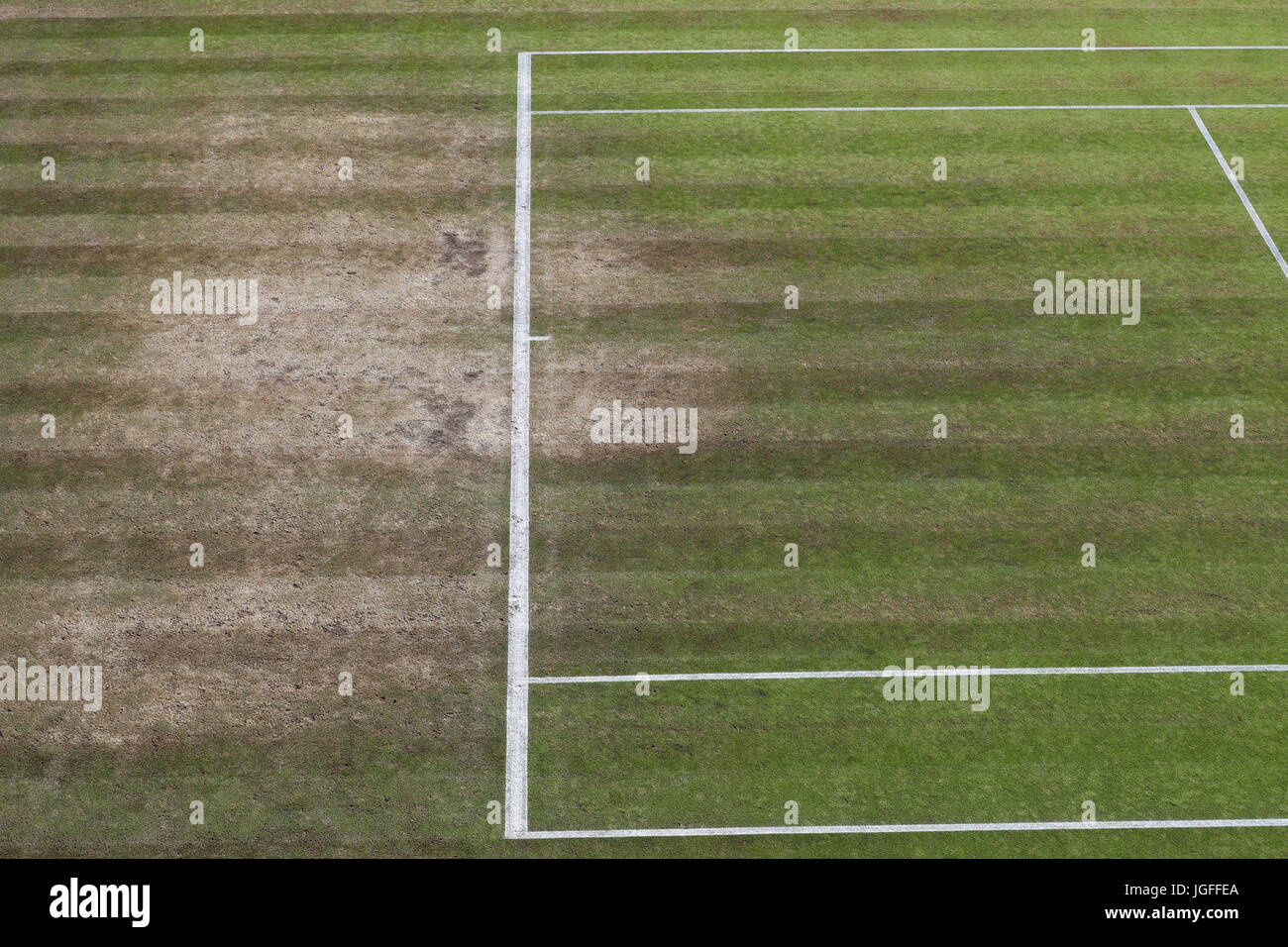 A general view of the baseline on court eighteen on day five of the ...