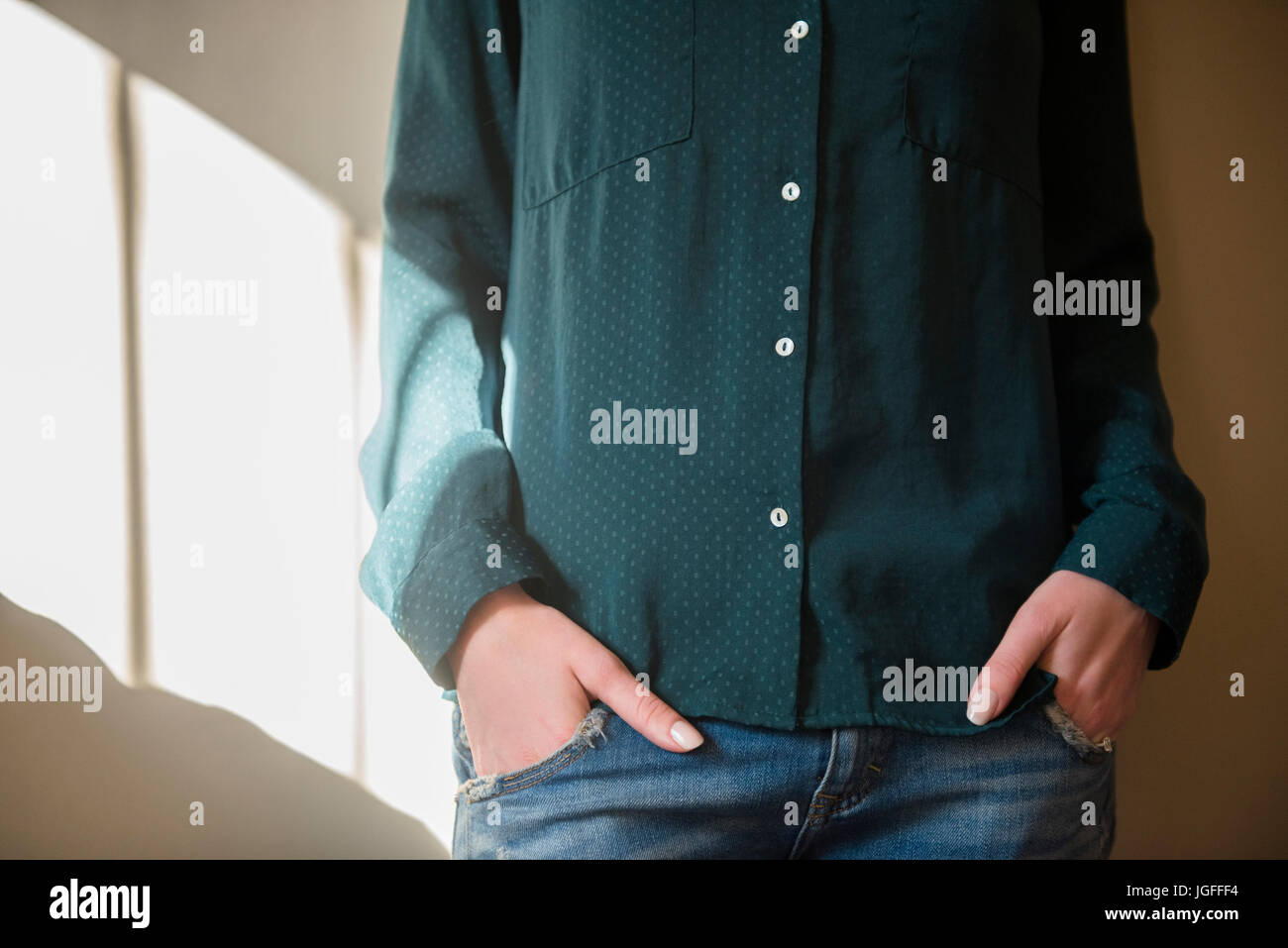 Hands her pocket trouser hi-res stock photography and images - Alamy