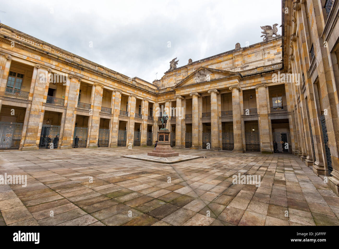 Side view of the Capitolio Nacional building in Bogota, Colombia Stock ...