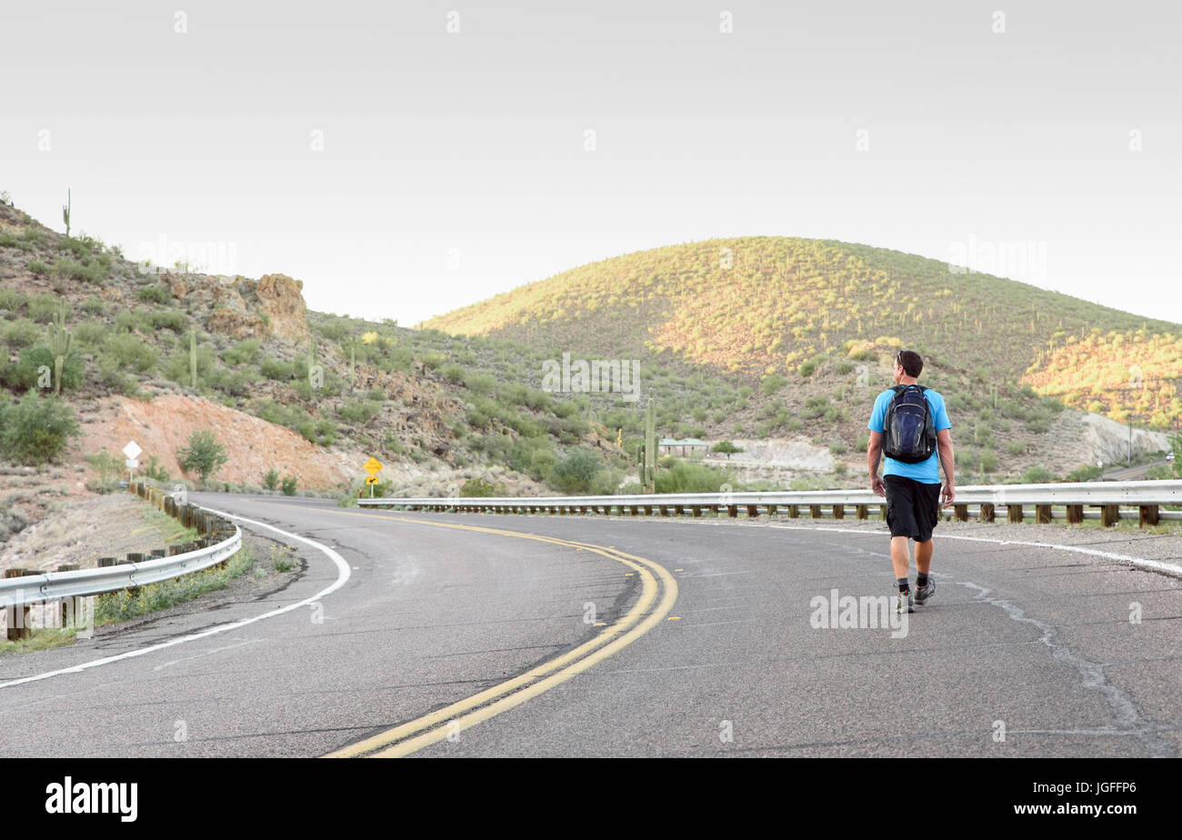 Back view of hiking man 40 45 hi-res stock photography and images - Alamy