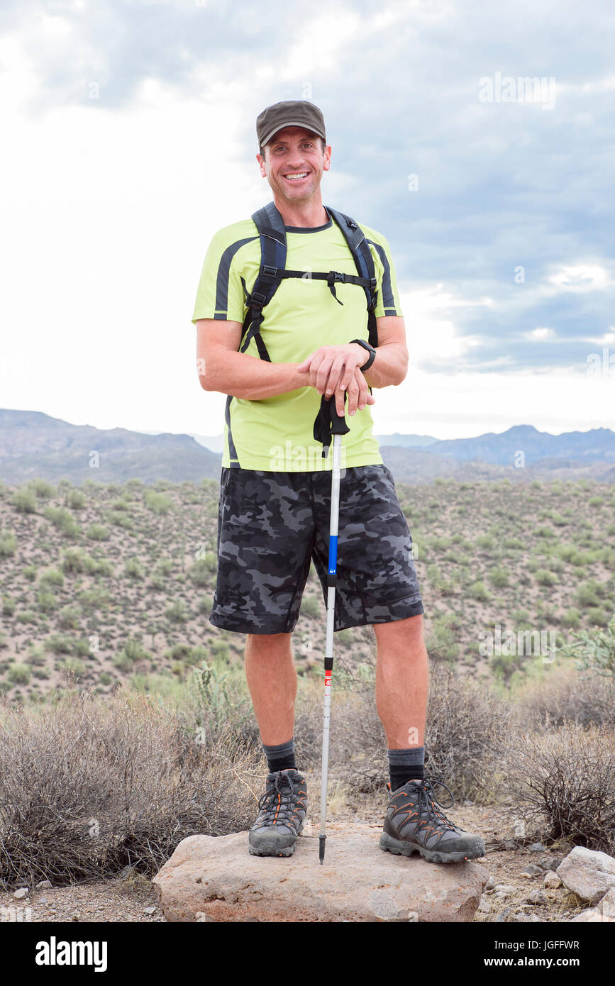 Back view of hiking man 40 45 hi-res stock photography and images - Alamy