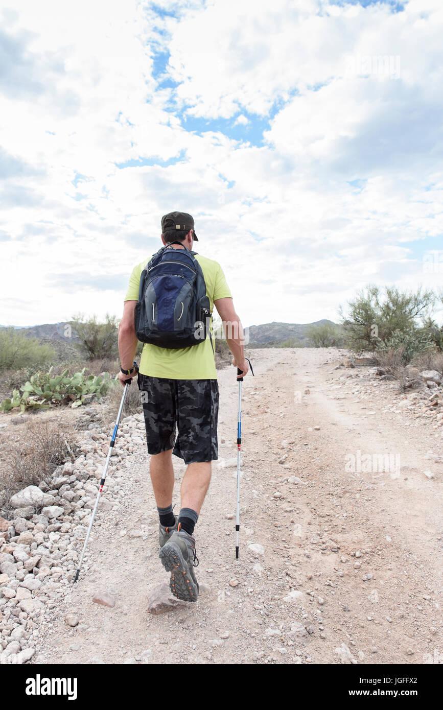 Back view of hiking man 40 45 hi-res stock photography and images - Alamy
