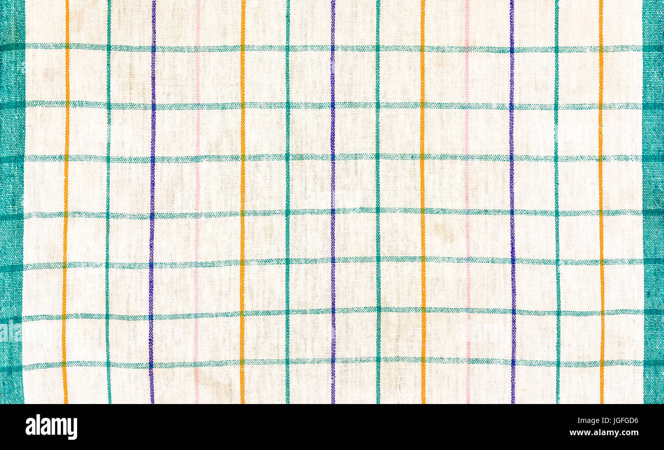 Texture of cotton fabric with vertical and horizontal stripes of ...