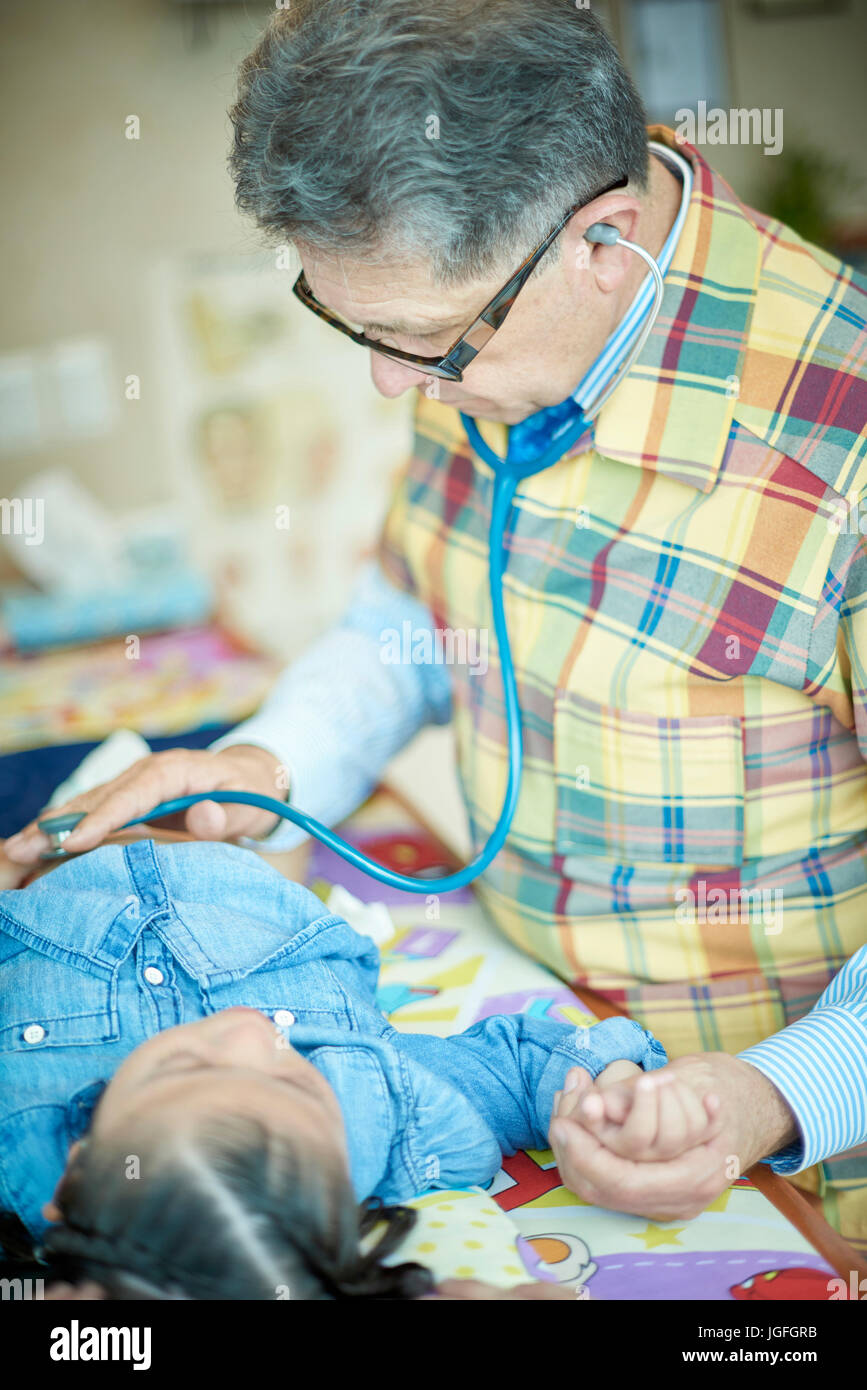 Doctor stethoscope child chest hi-res stock photography and images - Alamy