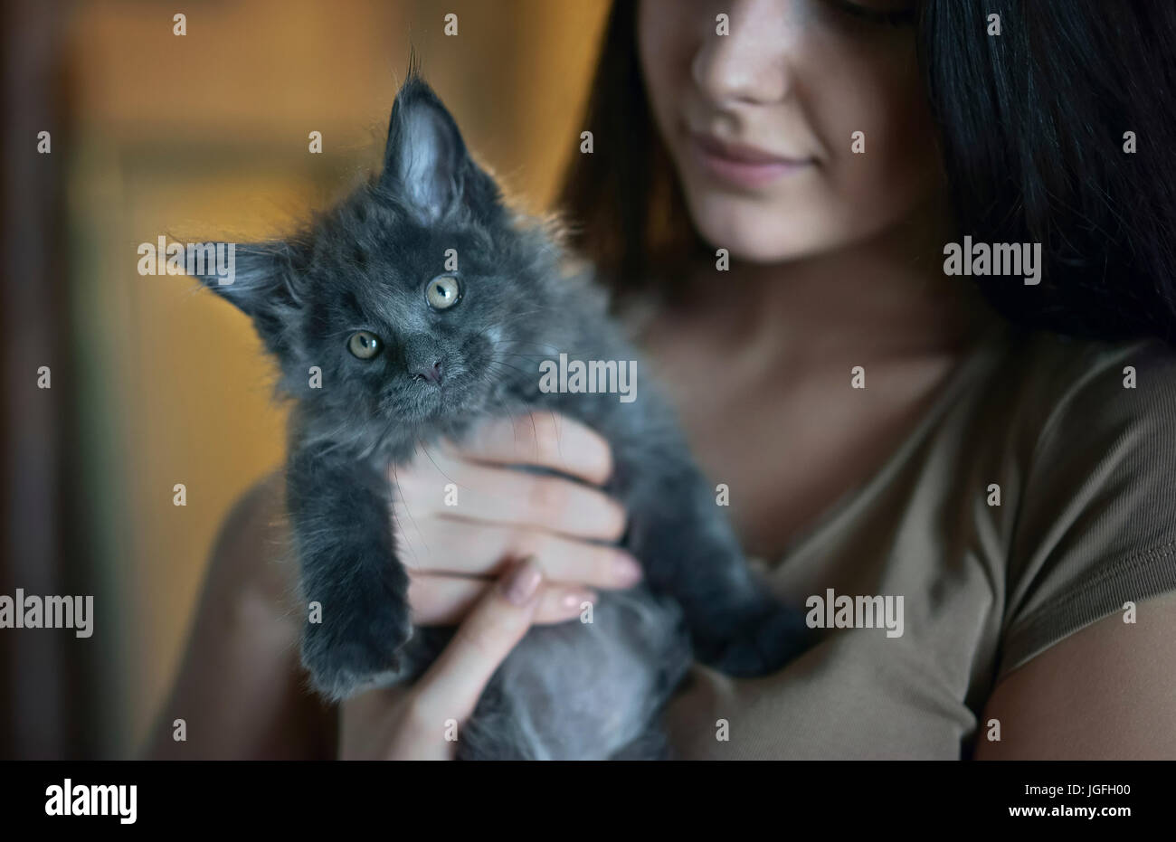 Human cat bonding hi-res stock photography and images - Alamy