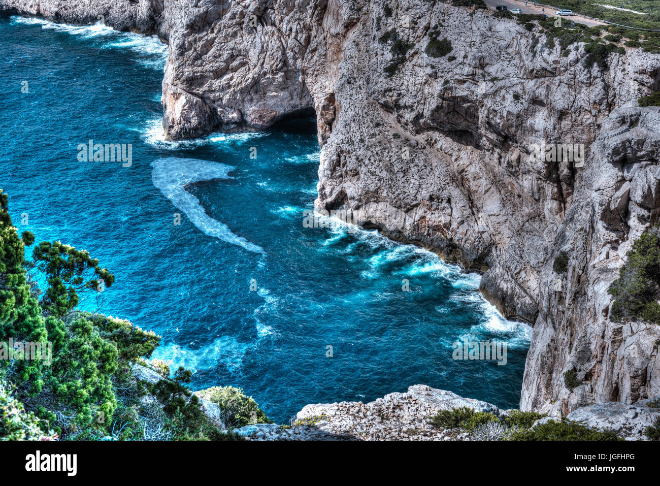 Capo Caccia rocky coastline in Sardinia Stock Photo - Alamy