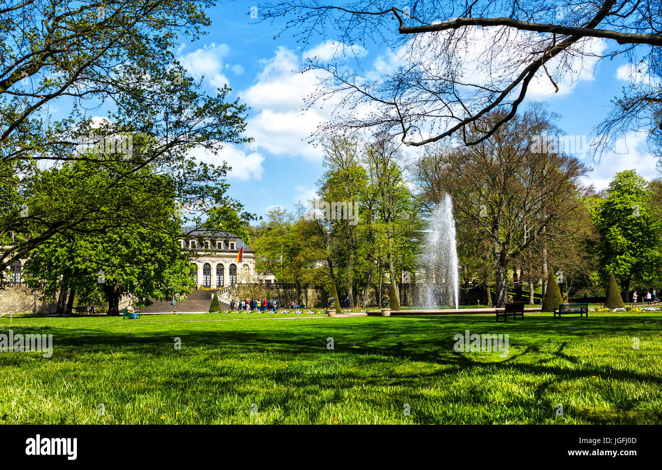 Castle Garden in front of Orangery in historical Fulda, Germany Stock ...