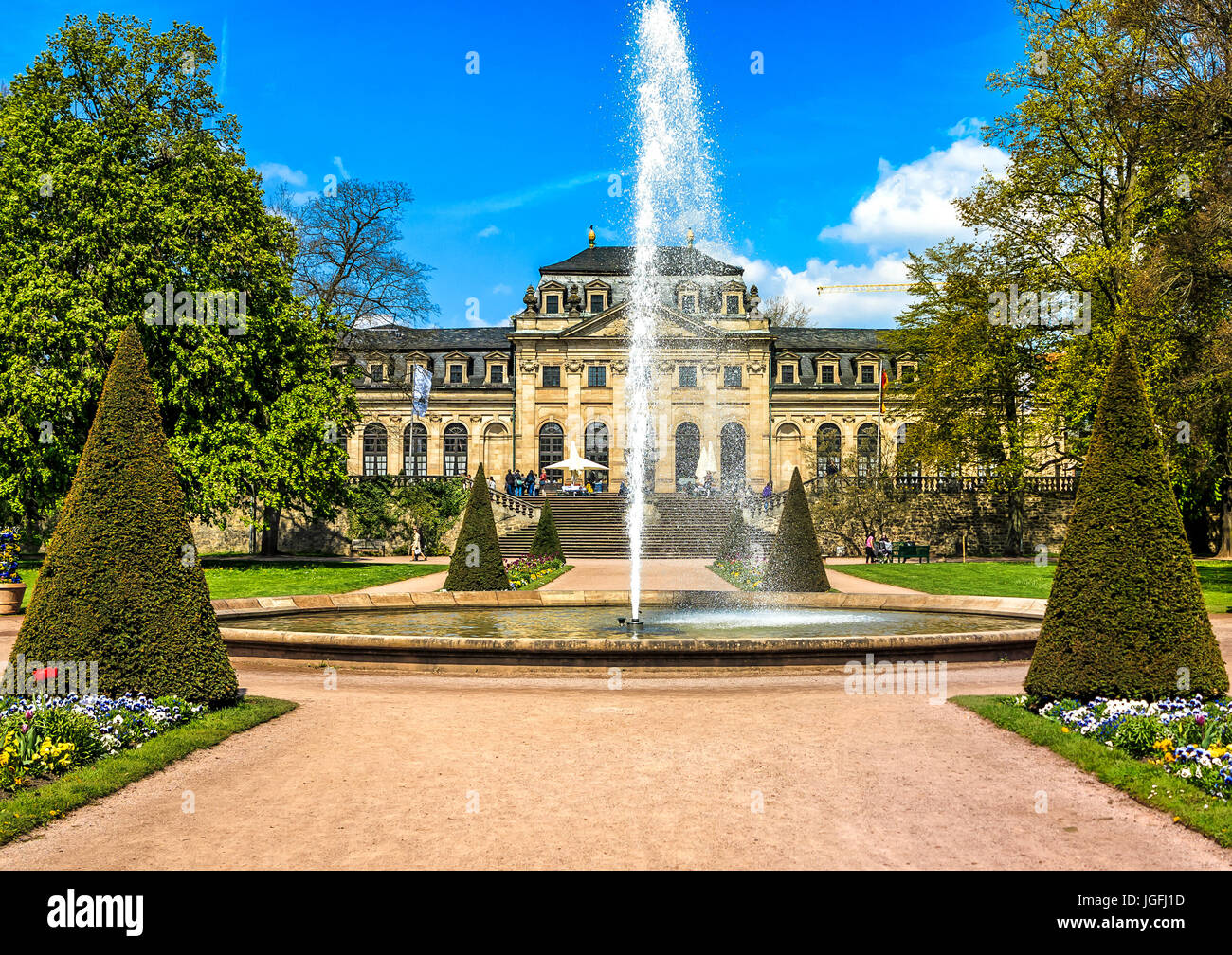 Castle Garden in front of Orangery in historical Fulda, Germany Stock ...