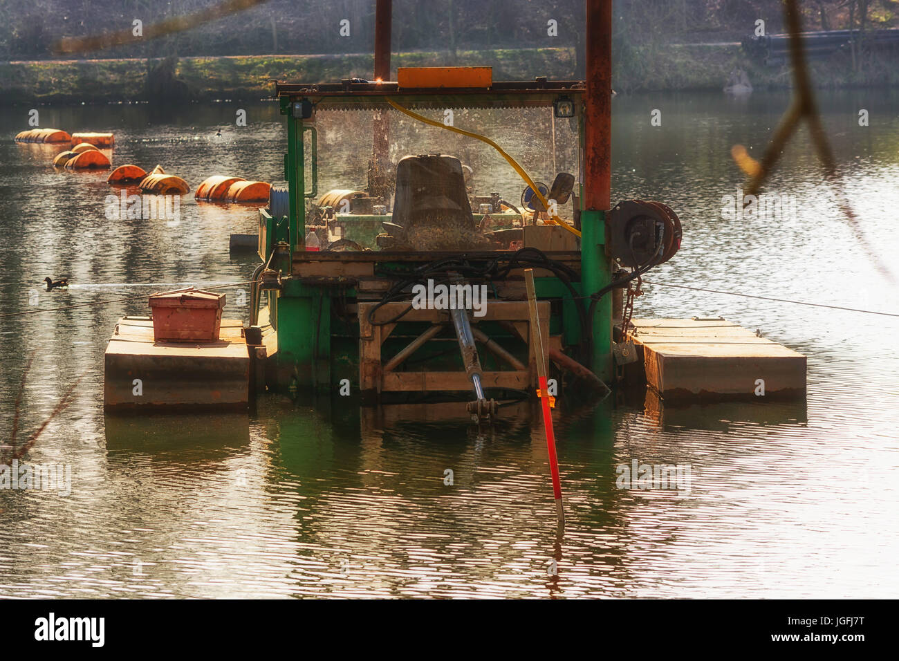 Dredger, Floating excavator when dredging of soil, sand and silt from a ...