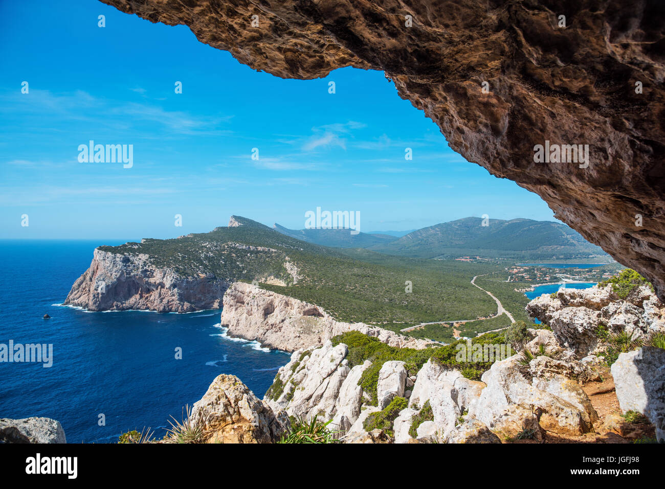 Capo Caccia rocky coastline in Sardinia Stock Photo - Alamy