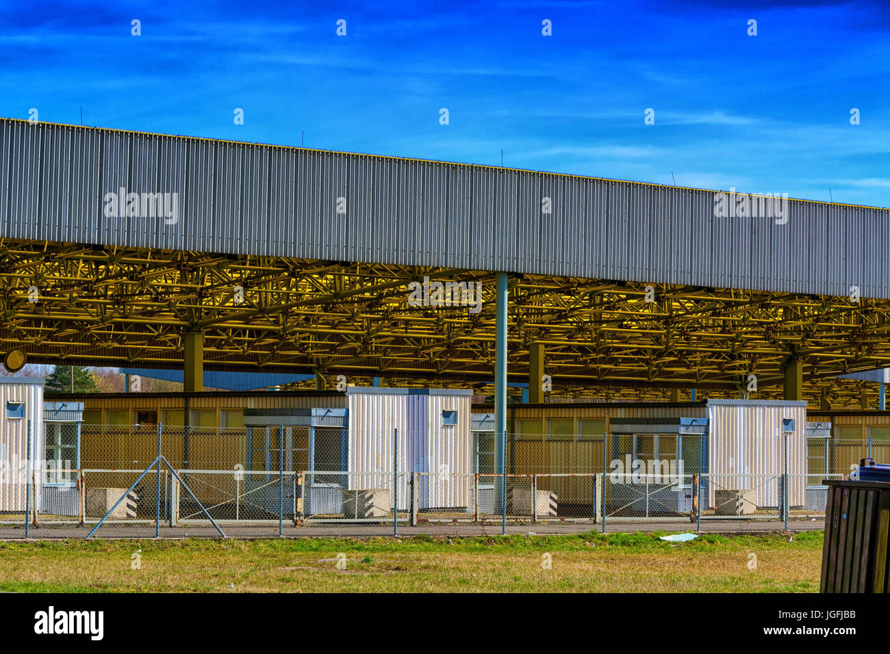 Historic border crossing museum between West and East Germany in Saxony ...