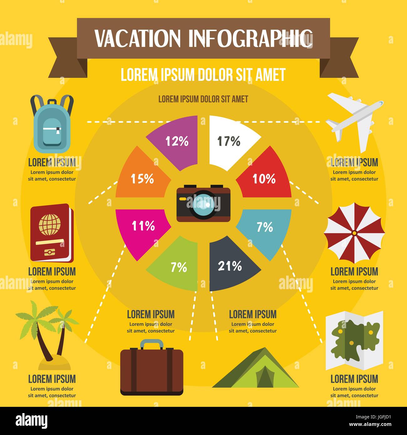 Vacation infographic concept, flat style Stock Vector Image & Art - Alamy