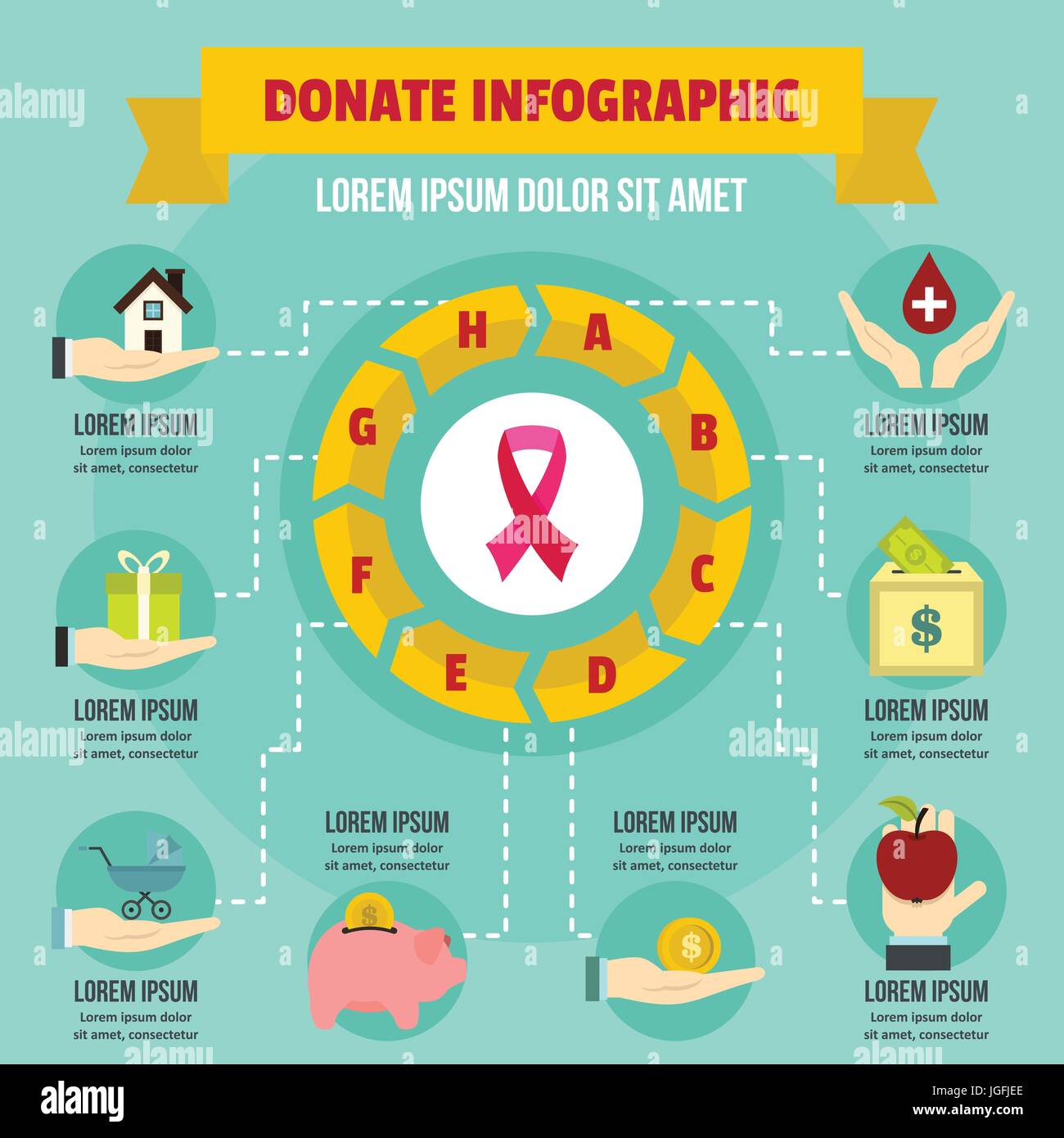 Donate infographic concept, flat style Stock Vector Image & Art - Alamy