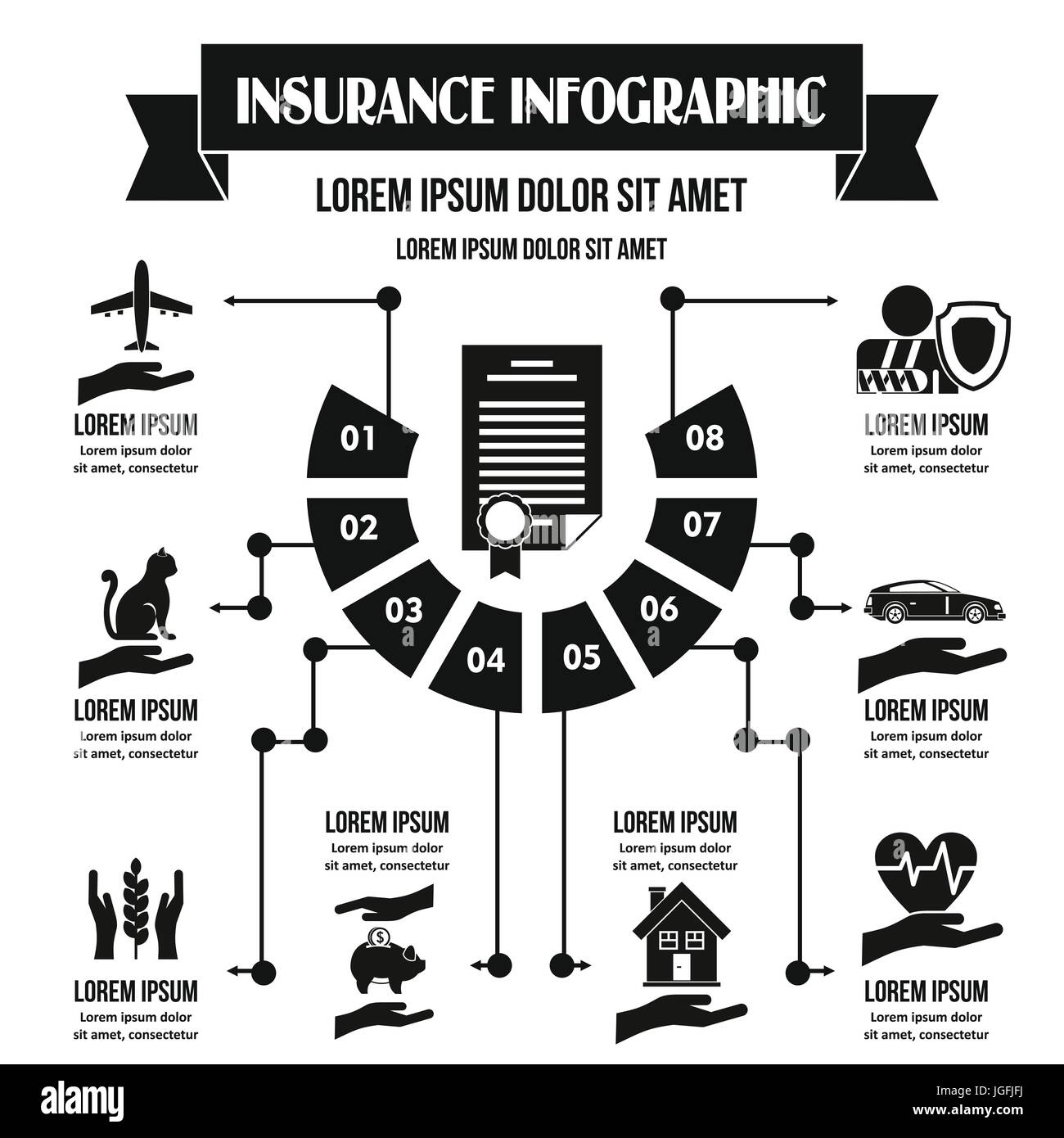 Insurance infographic concept, simple style Stock Vector Image & Art ...