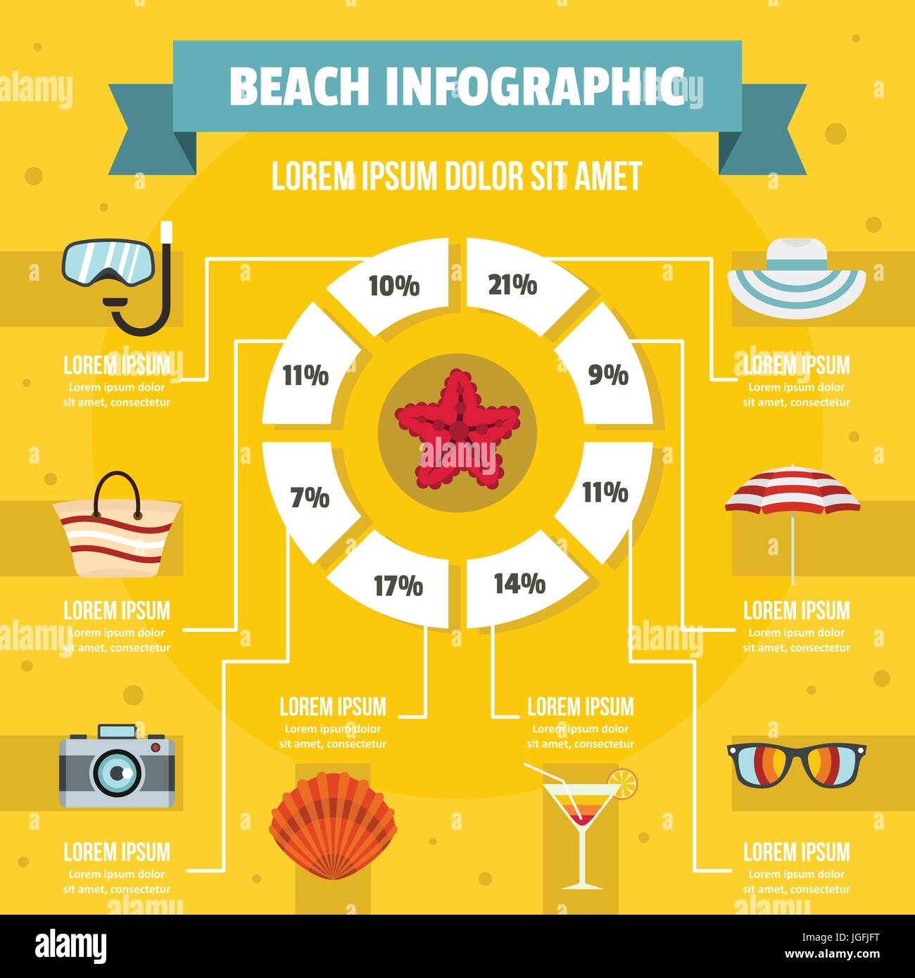 Beach infographic concept, flat style Stock Vector Image & Art - Alamy