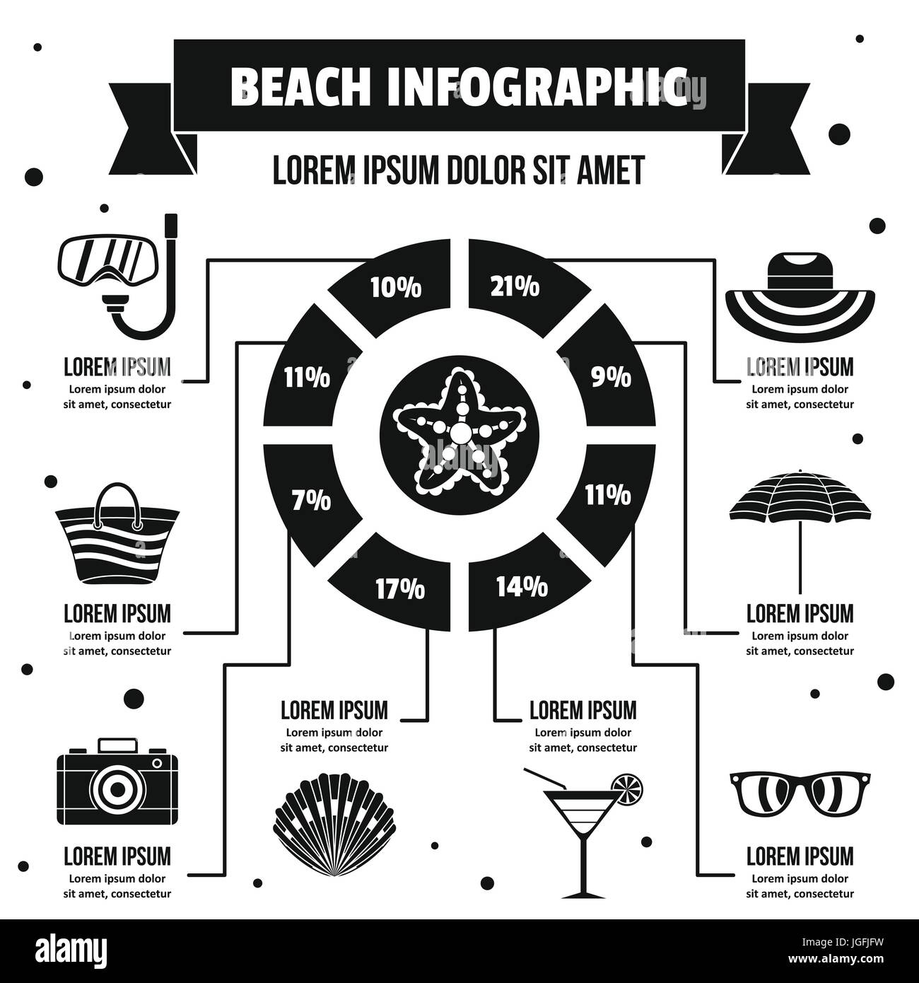 Beach infographic concept, simple style Stock Vector Image & Art - Alamy