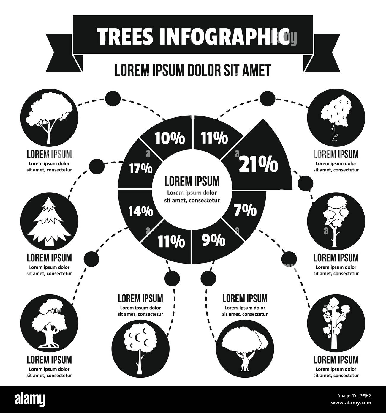 Trees infographic concept, simple style Stock Vector Image & Art - Alamy