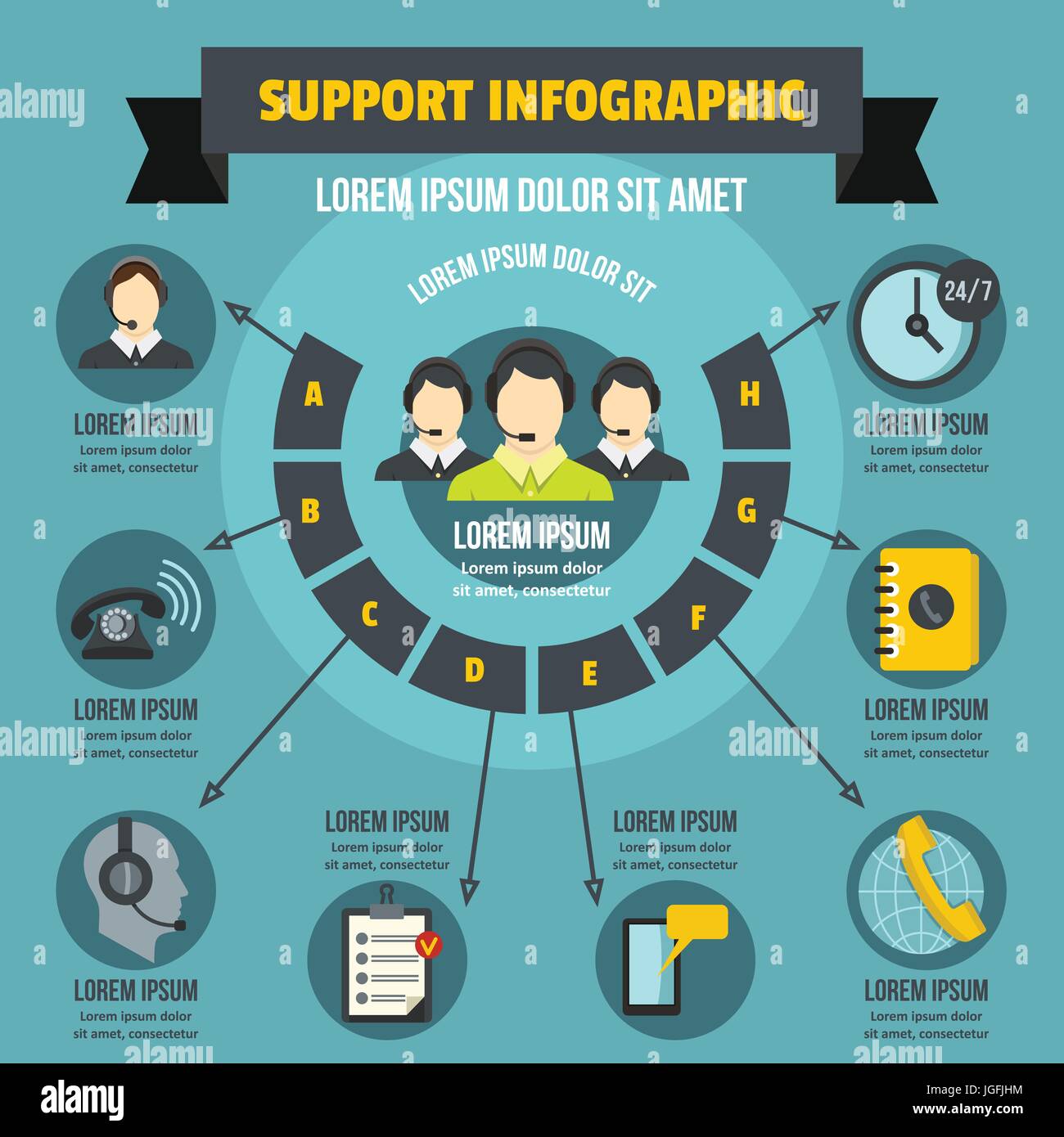 Support infographic concept, flat style Stock Vector Image & Art - Alamy