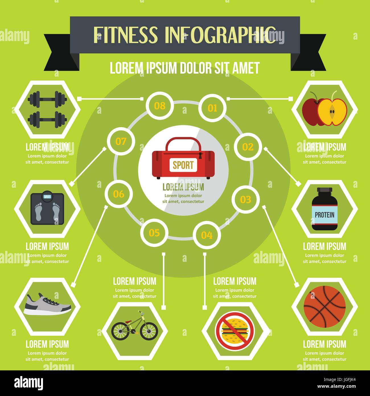 Fitness infographic concept, flat style Stock Vector Image & Art - Alamy