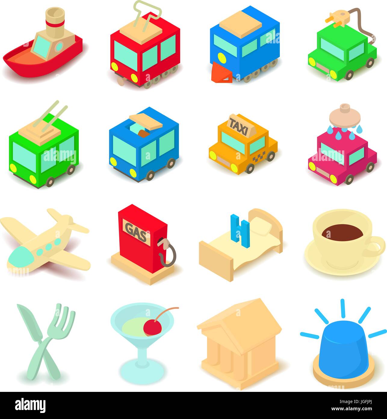 Points of interest icons set, cartoon style Stock Vector Image & Art ...