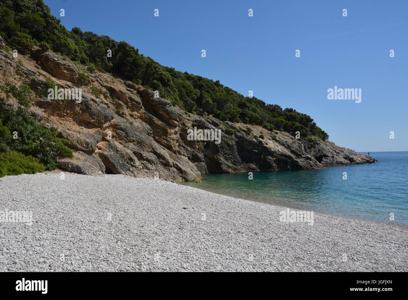 Lubenice, Croatia - June 19, 2017 - Beach of blue grotte near Lubenice ...
