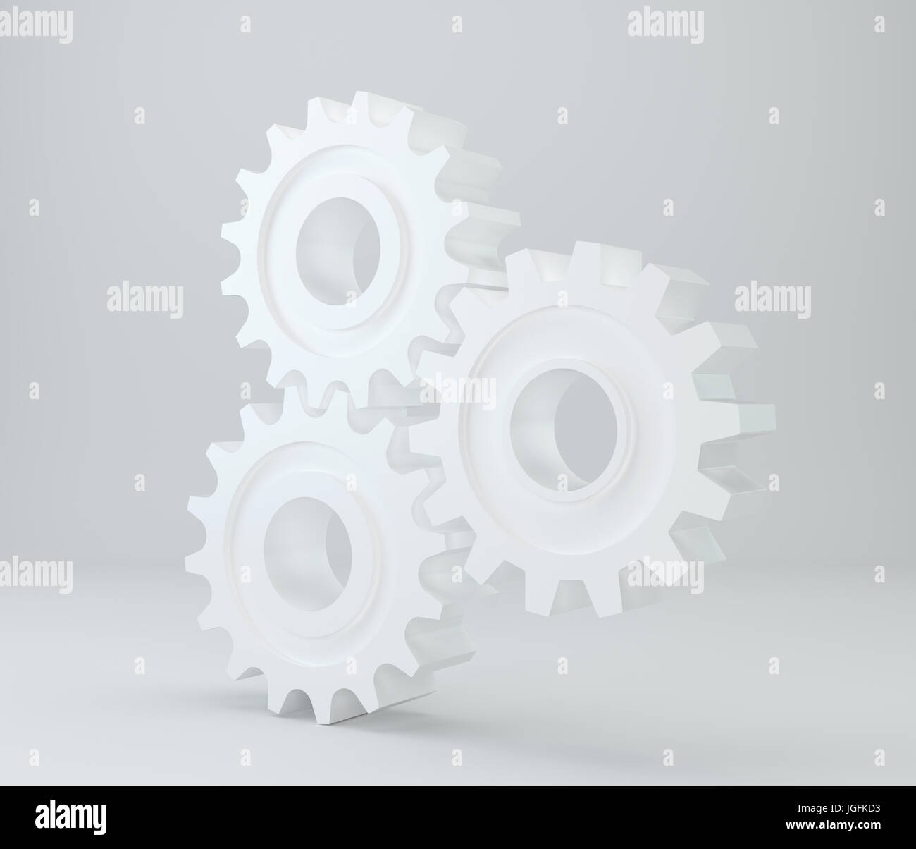 Gears on a gray background. 3d rendering. Working machinery part Stock ...