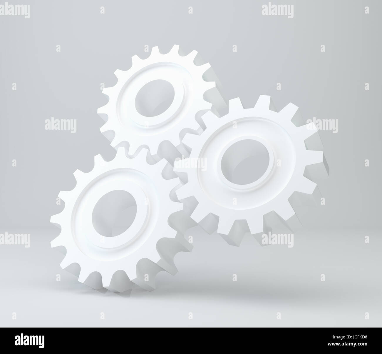 White gears on the gray background. 3d rendering for design Stock Photo ...
