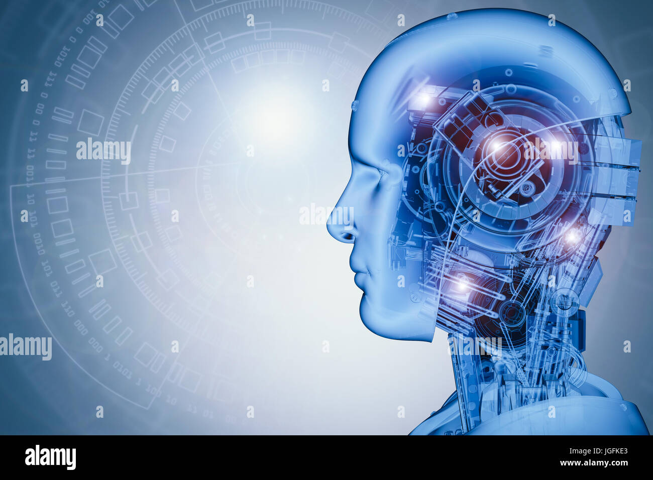 3d rendering robot with virtual display Stock Photo - Alamy