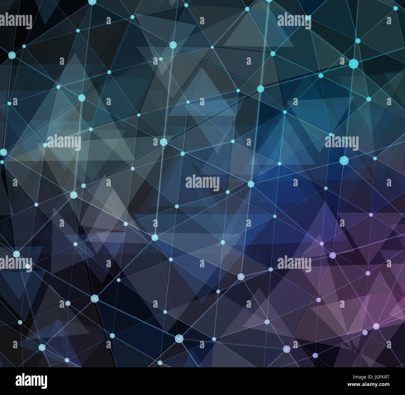 Network background abstract polygon triangle and dots Stock Photo - Alamy