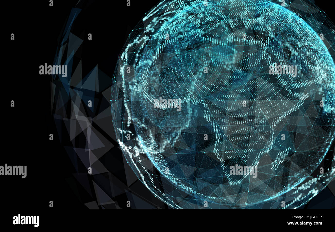 Abstract map of the global network Stock Photo - Alamy