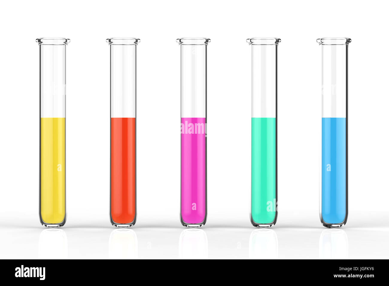 3d rendering test tubes with colourful liquid on white background Stock ...