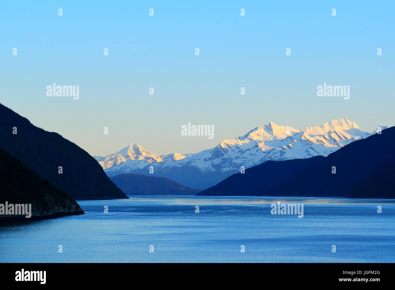 Lynn Canal and the Chilkat Mountains near Skagway, Alaska Stock Photo ...