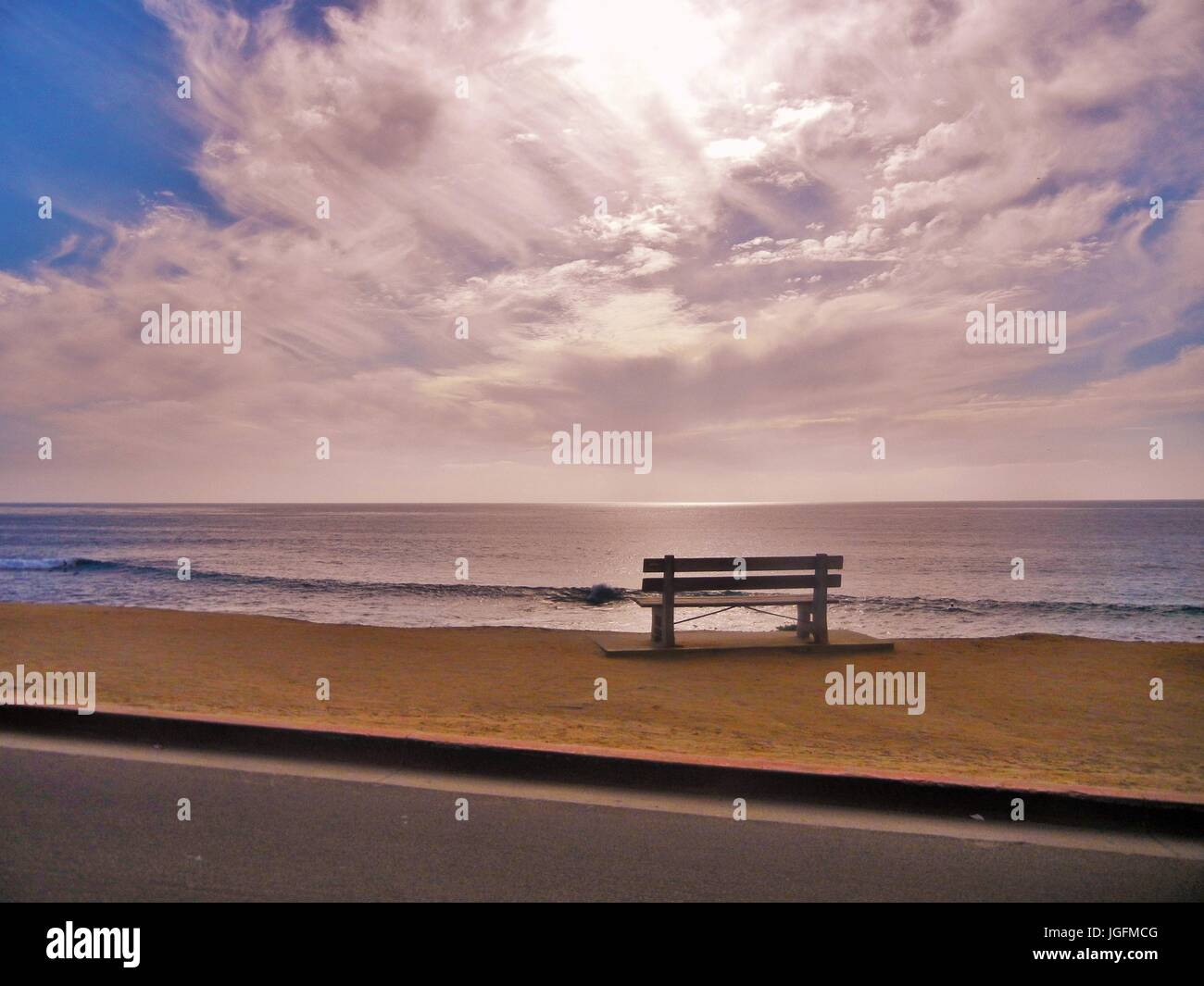 A bench by the ocean in La Jolla, California, USA Stock Photo - Alamy