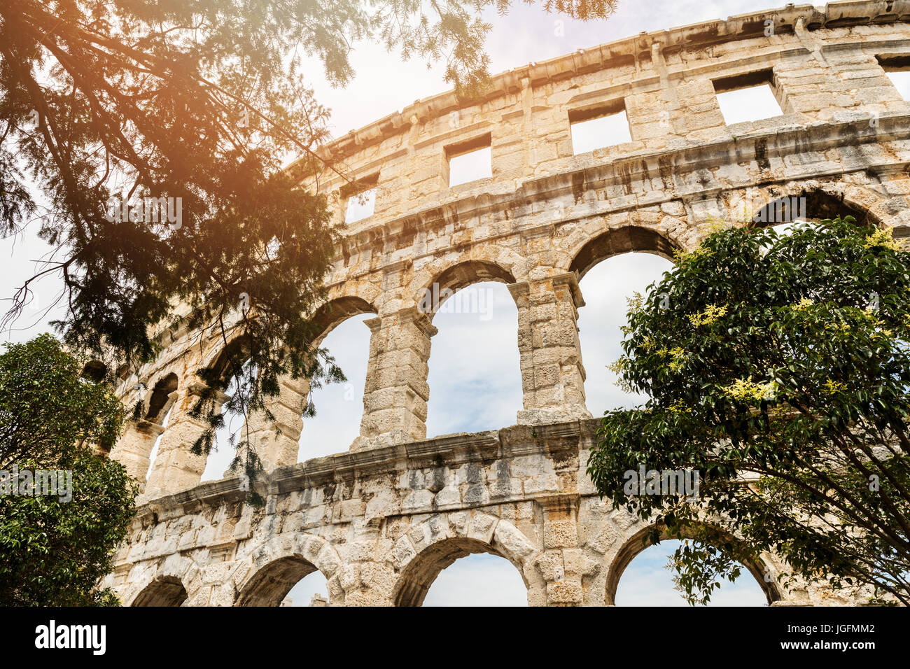 roman amphitheatre arena in pula croatia Stock Photo - Alamy